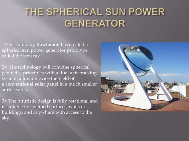 SPHERICAL SUN POWER GENERATOR | PPTX | Physics | Science