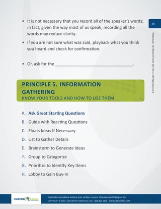 An Introduction to Facilitating Groups - Handout | PDF | Web ...