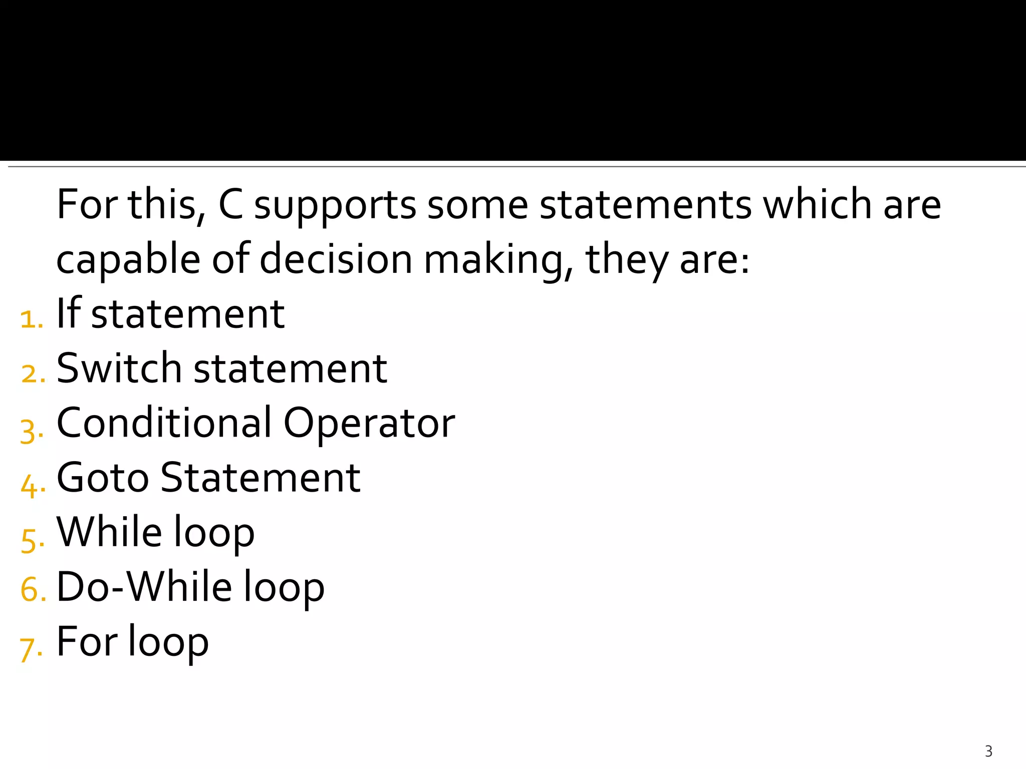 Control Structure in C | PPT