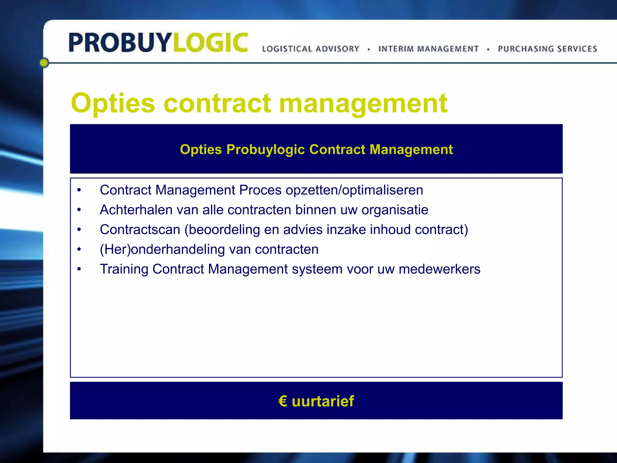 Wat levert contractmanagement nu eigenlijk echt op? | PPT