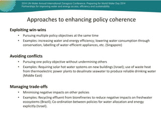 Policy and governance responses to the water-energy nexus challenge by ...