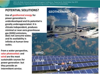 Water and Energy Nexus and Challenges by Michela Miletto, World Water ...