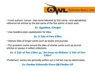 Chicago Manual of Style 16th Edition - Purdue Owl | PPT