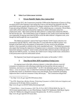 FTC Fair Debt Collection Practices Act Report to the CFPB (Feb. 2013) | PDF