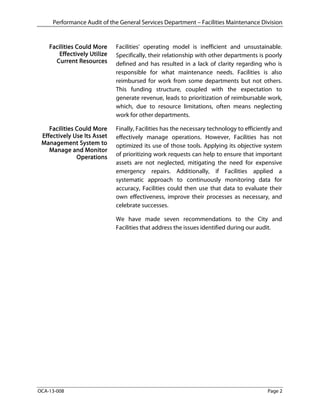 Audit of Facilities Management | PDF