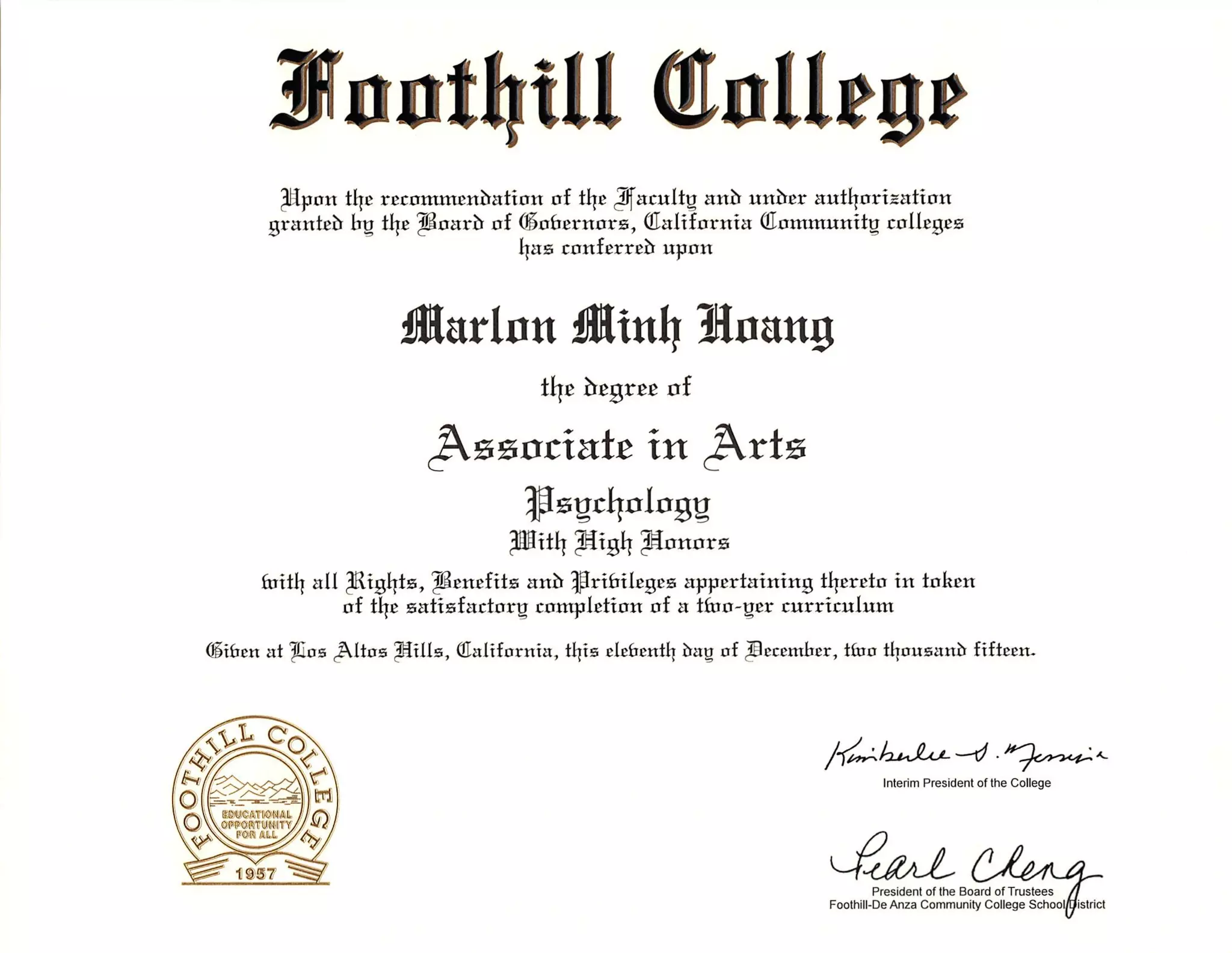 AA Psychology Degree 2015 | PDF