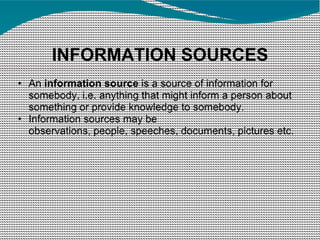 INTERNET INFORMATION SOURCES | PPT