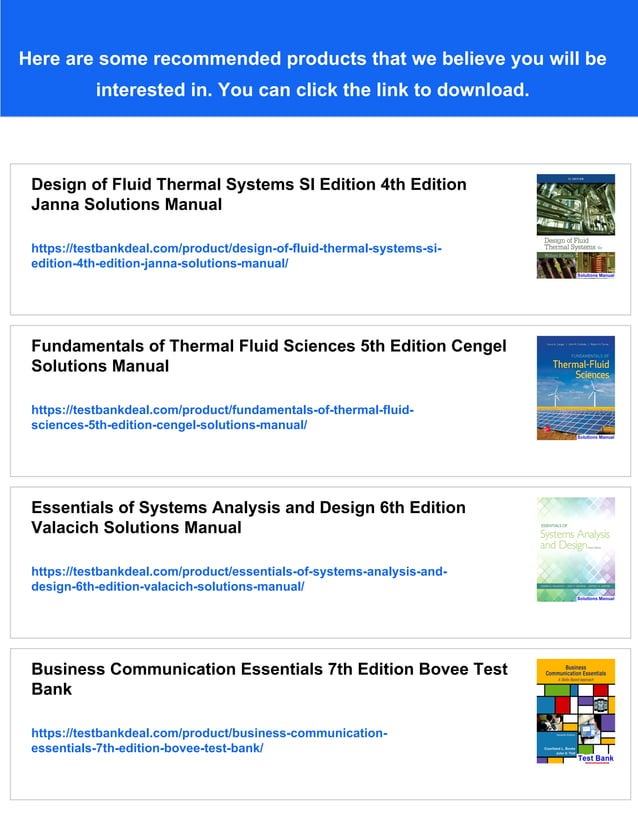 Design of Fluid Thermal Systems 4th Edition Janna Solutions Manual | PDF
