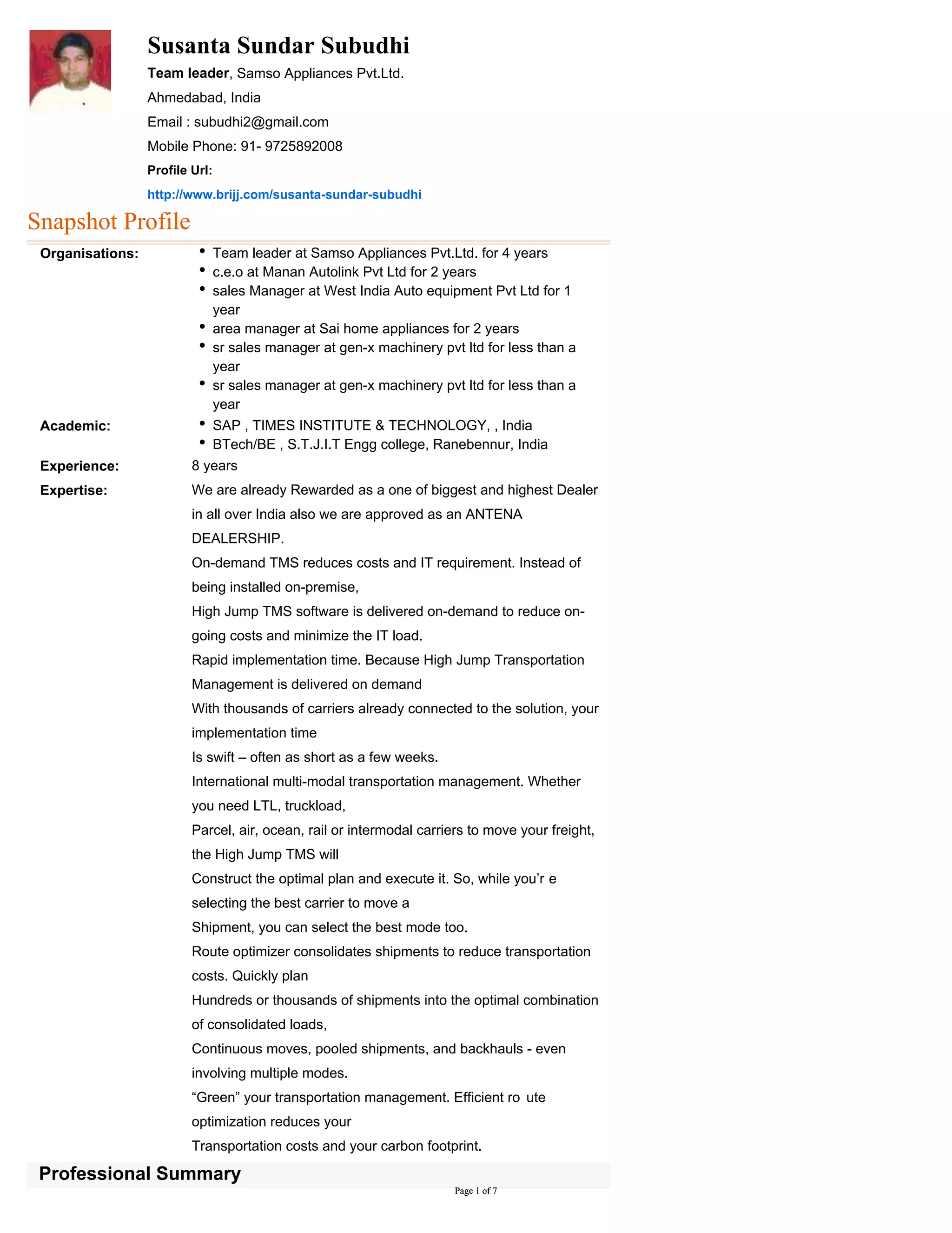 susanta-sundar-subudhi | PDF | Sales | Business