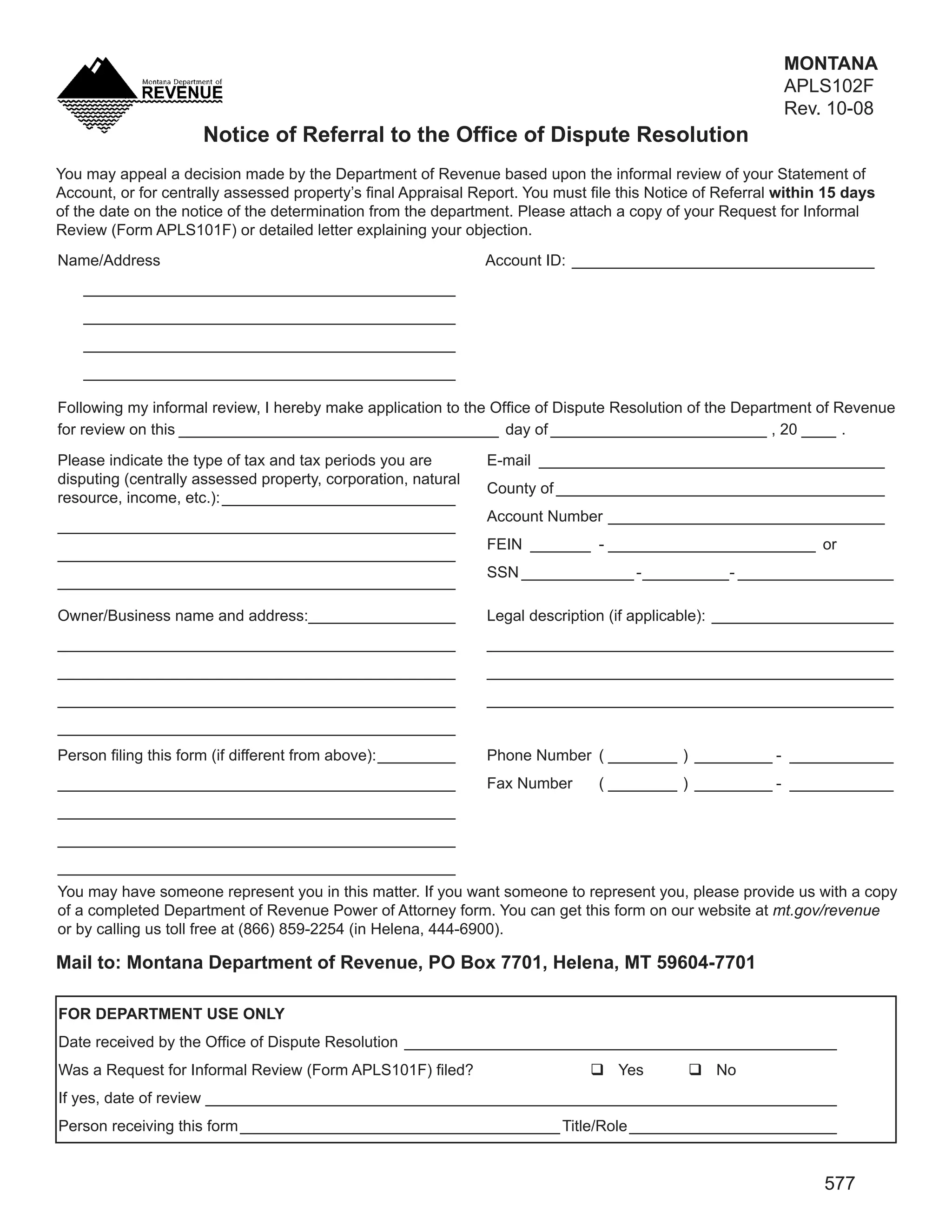 gov revenue formsandresources forms APLS102F | PDF | Legal Services ...