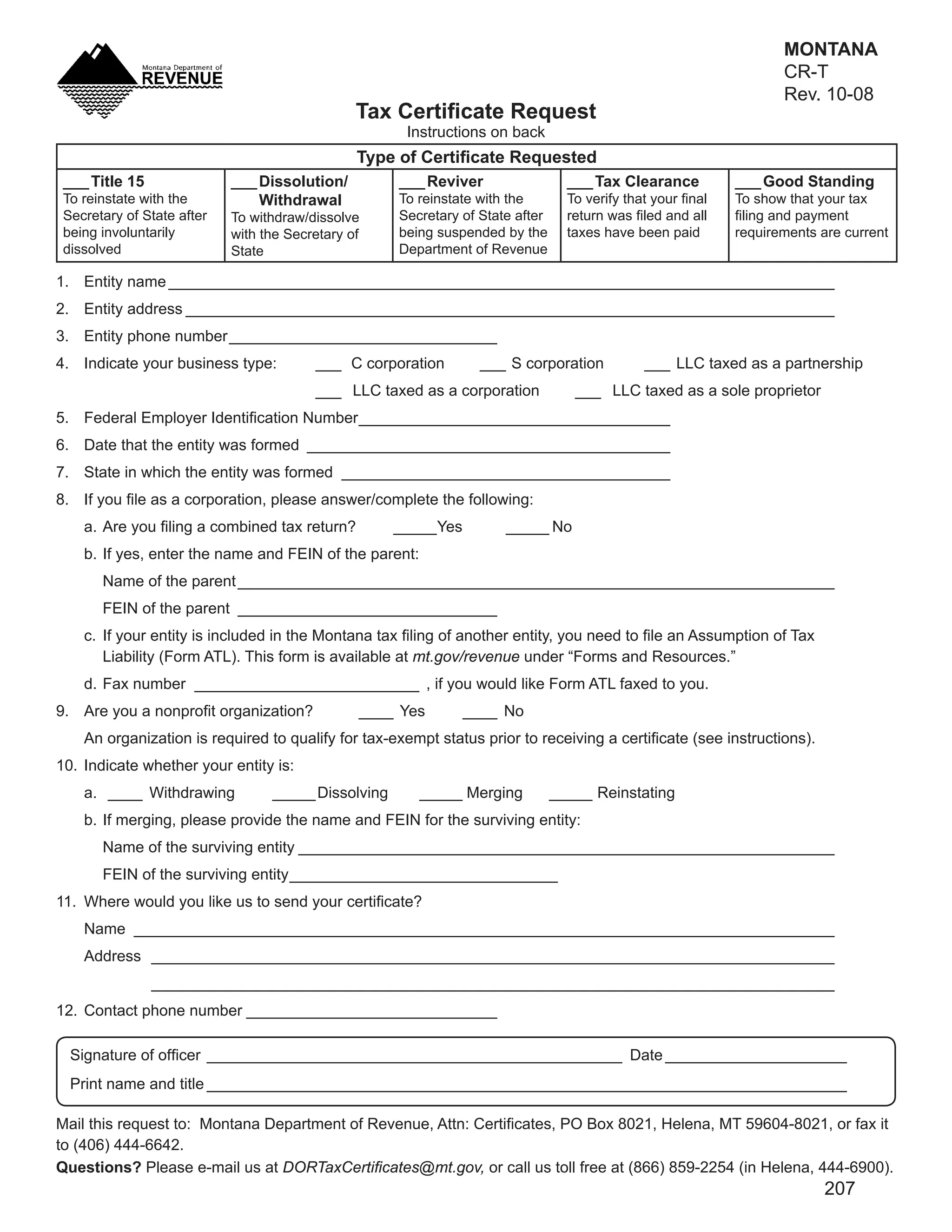 gov revenue formsandresources forms CR-T_fill-in | PDF