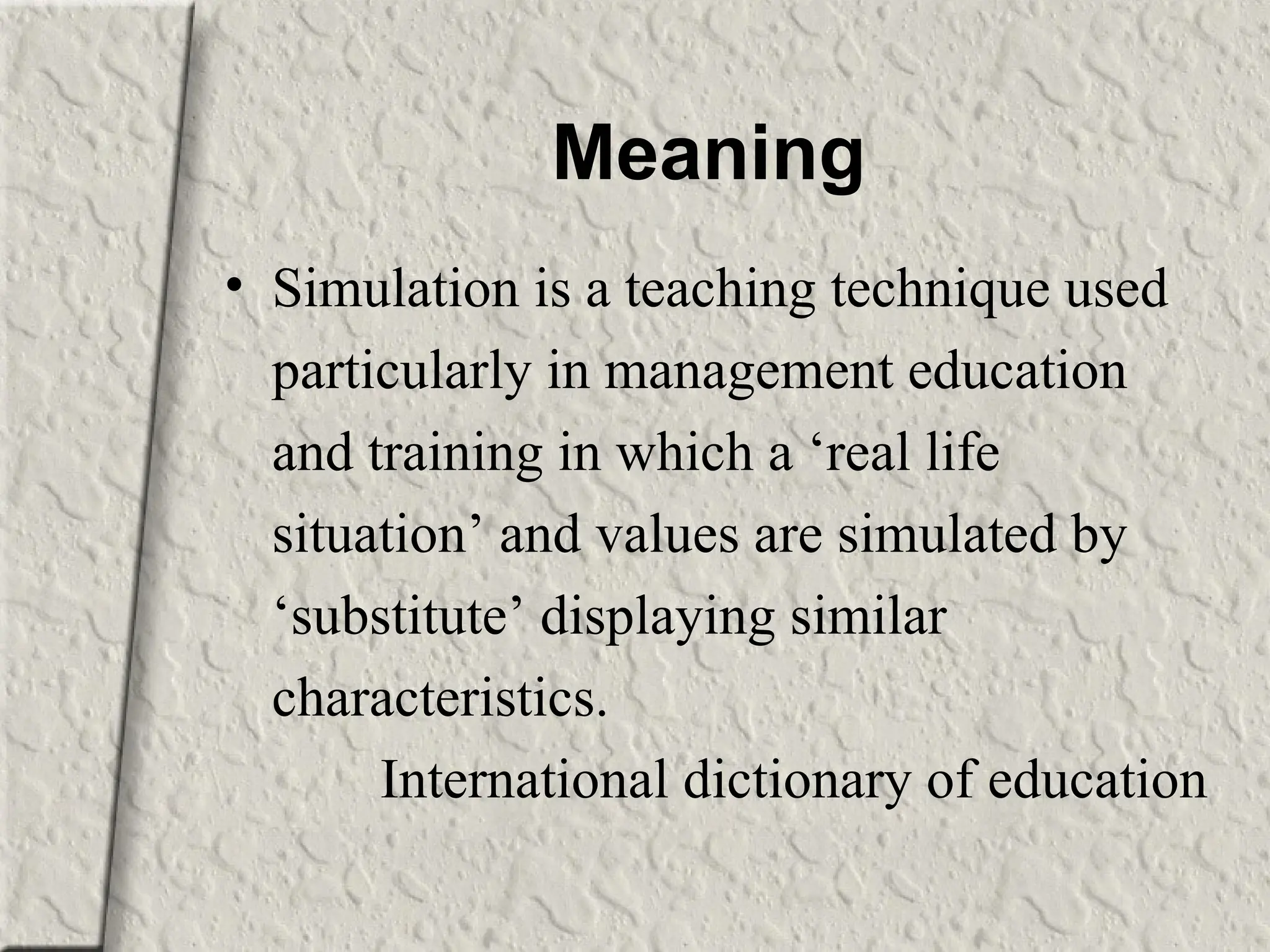 Simulation of games in the school setting | PPT