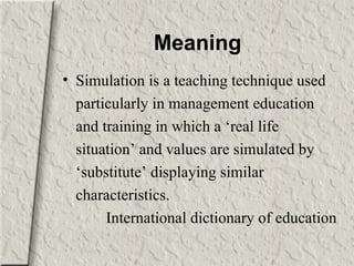 Simulation of games in the school setting | PPT