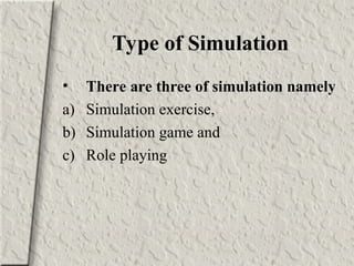 Simulation of games in the school setting | PPT