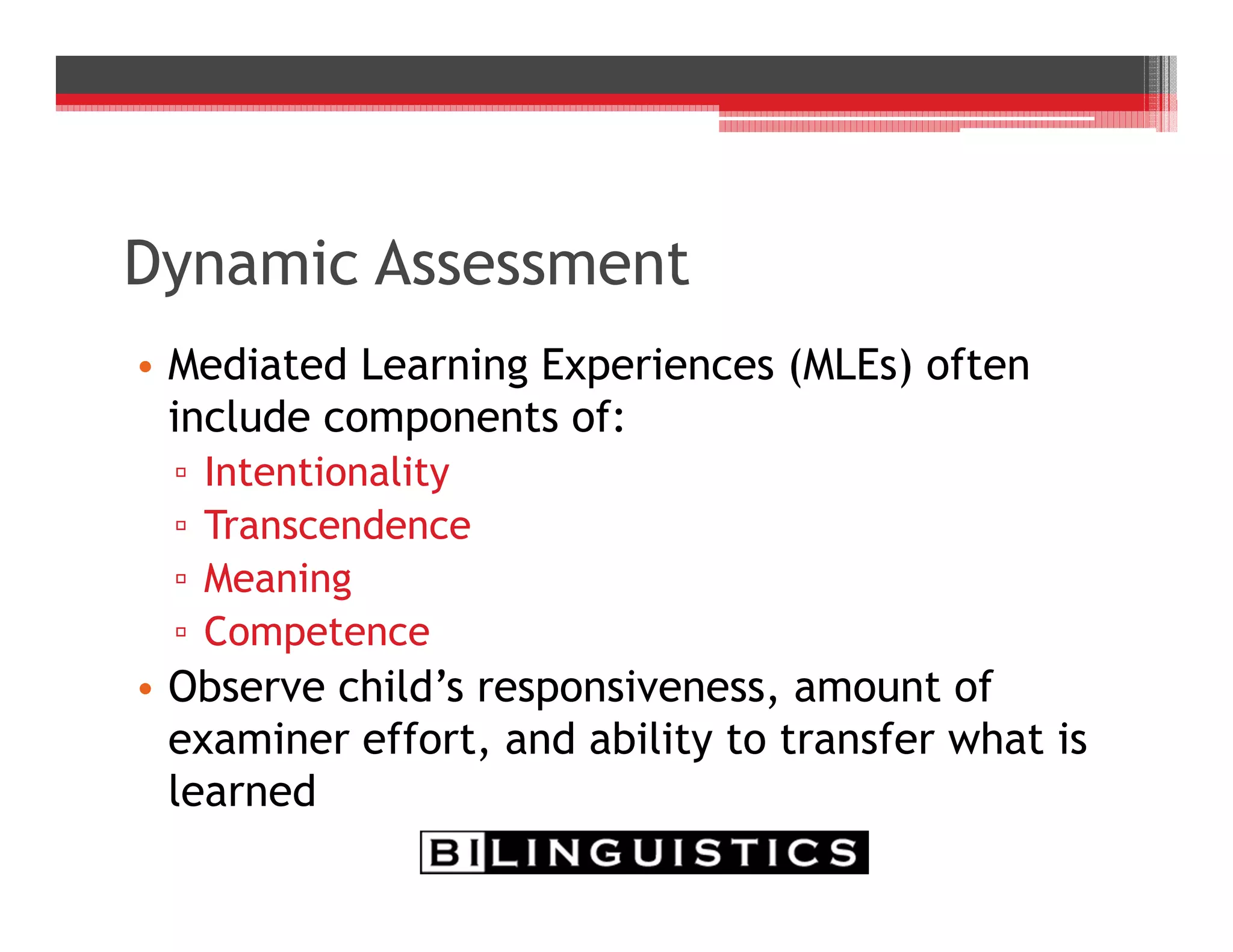 Using Dynamic Assessment in Differential Diagnoses of Culturally and ...