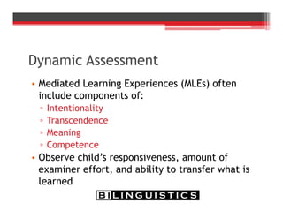 Using Dynamic Assessment in Differential Diagnoses of Culturally and ...