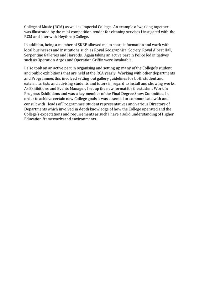 Goldsmiths application | DOCX | Business Administration | Business