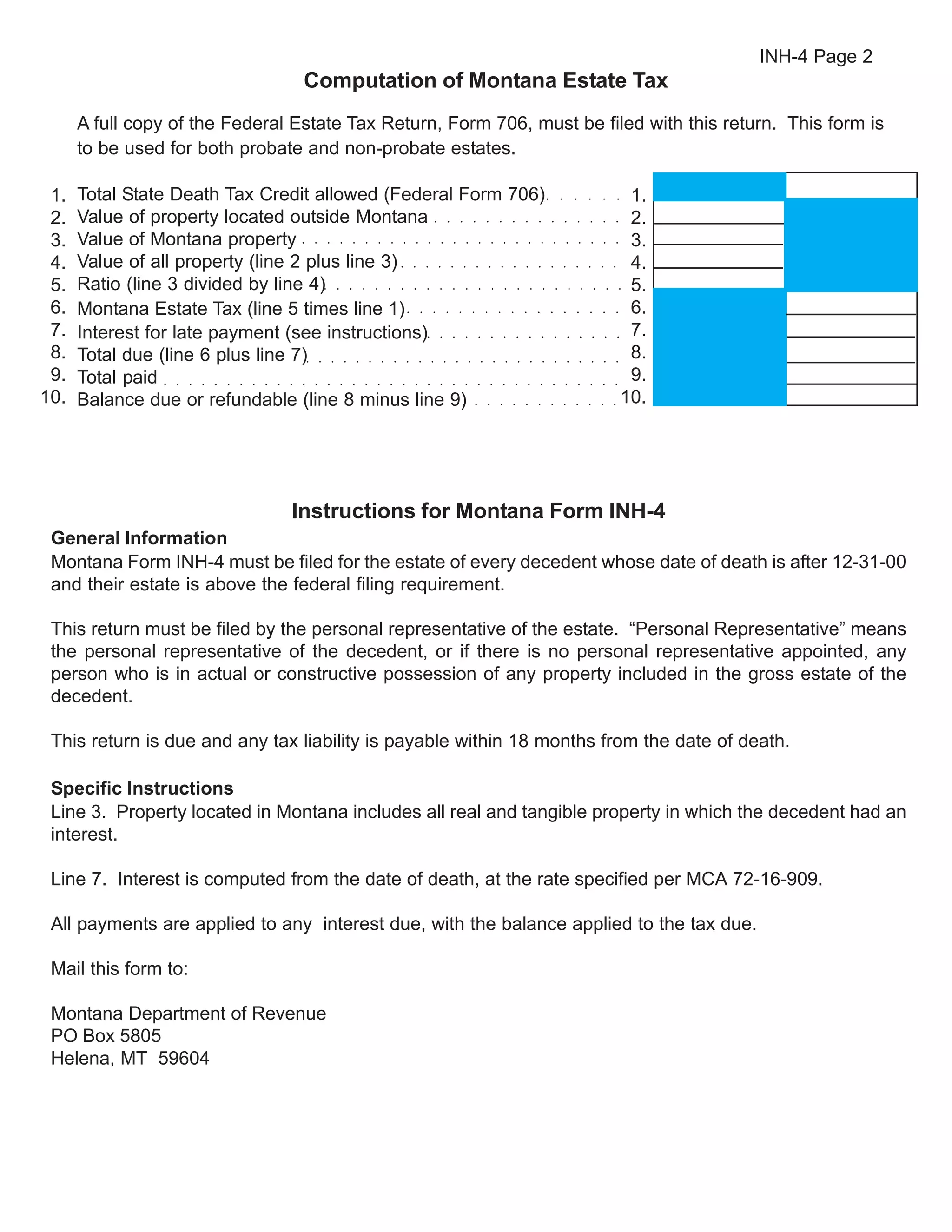 gov revenue formsandresources forms INH4 | PDF