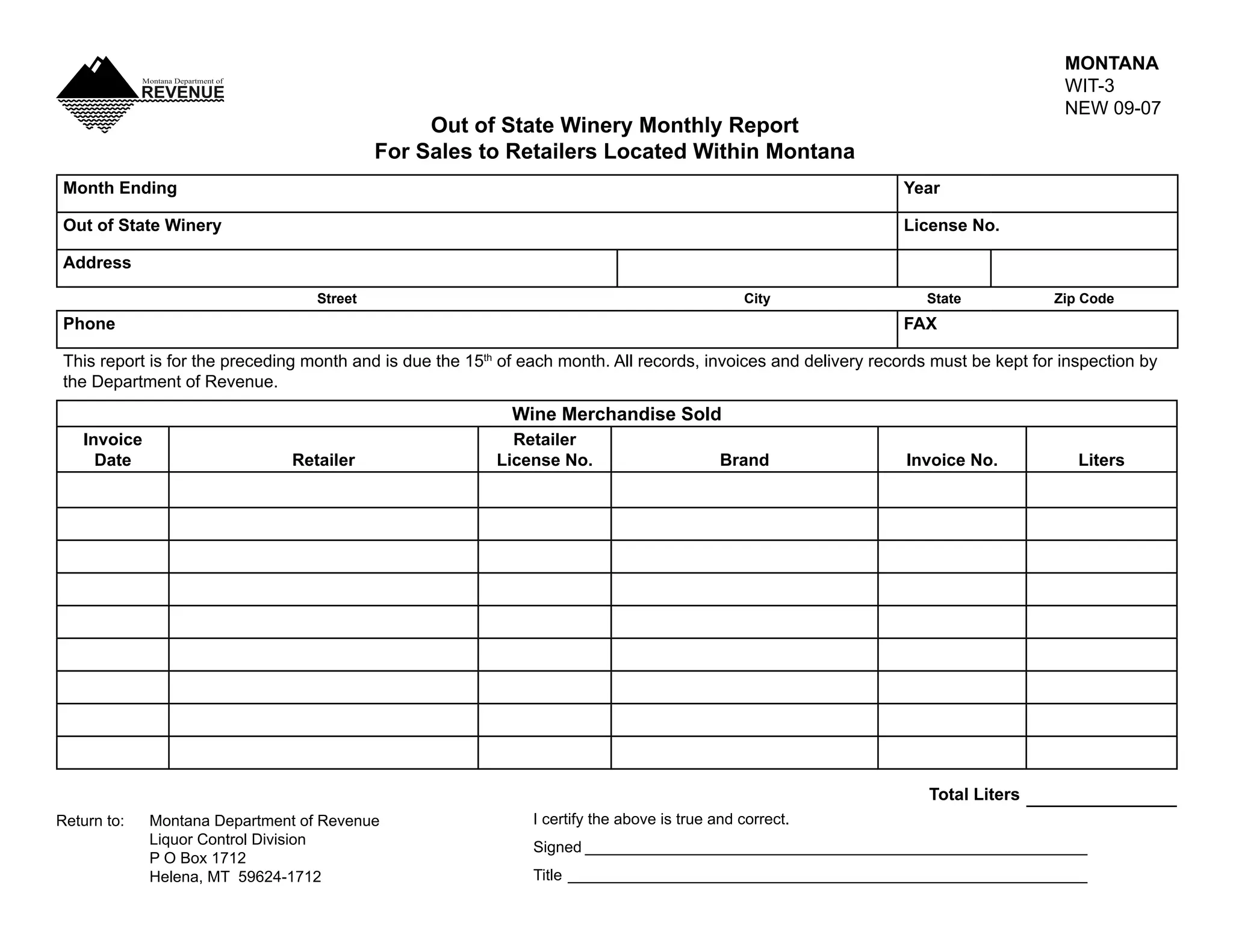 gov revenue formsandresources forms WIT-3_rev_09-07 | PDF | Business ...