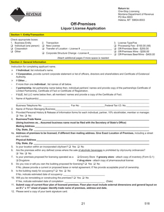 One-Stop Off-Premises Liquor_License_Application | PDF