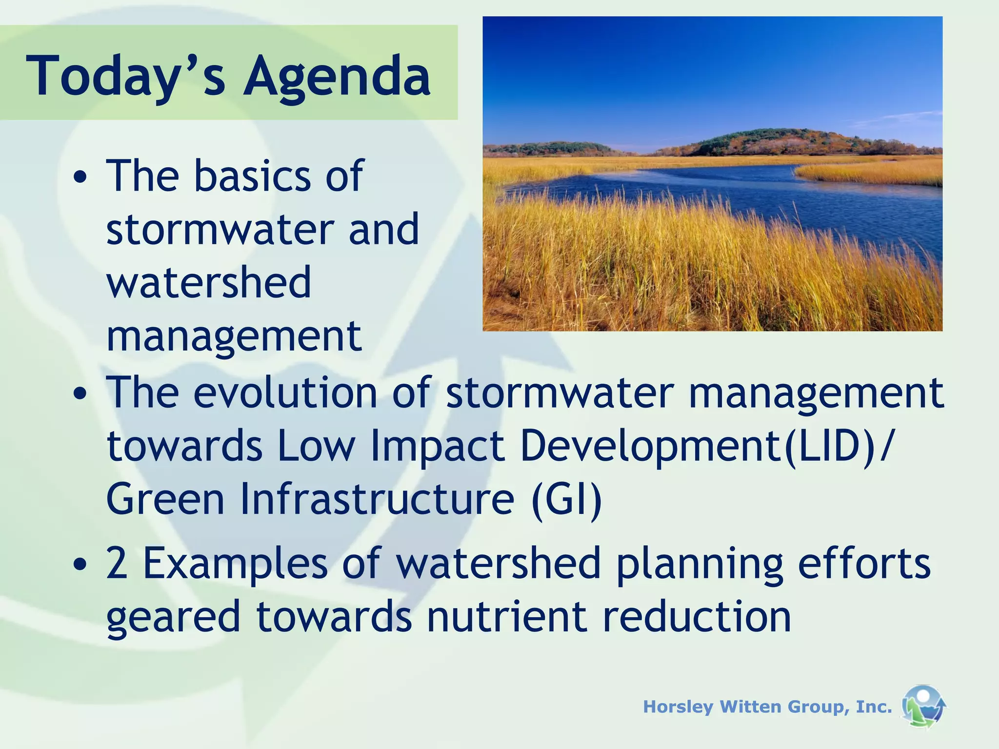 Managing the Watershed- Reducing Nutrients in Stormwater Runoff | PPT