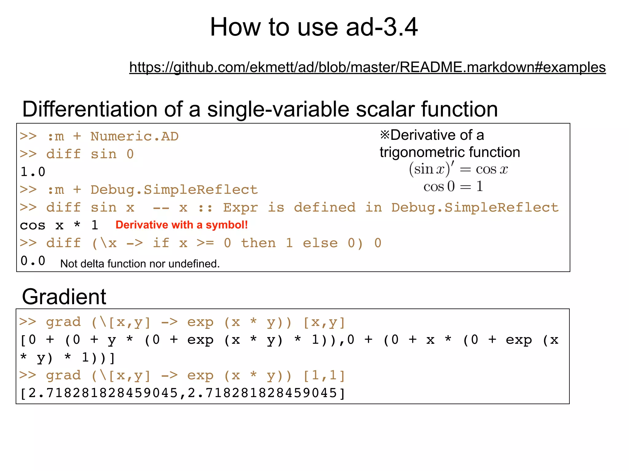 Introduction to ad-3.4, an automatic differentiation library in Haske…