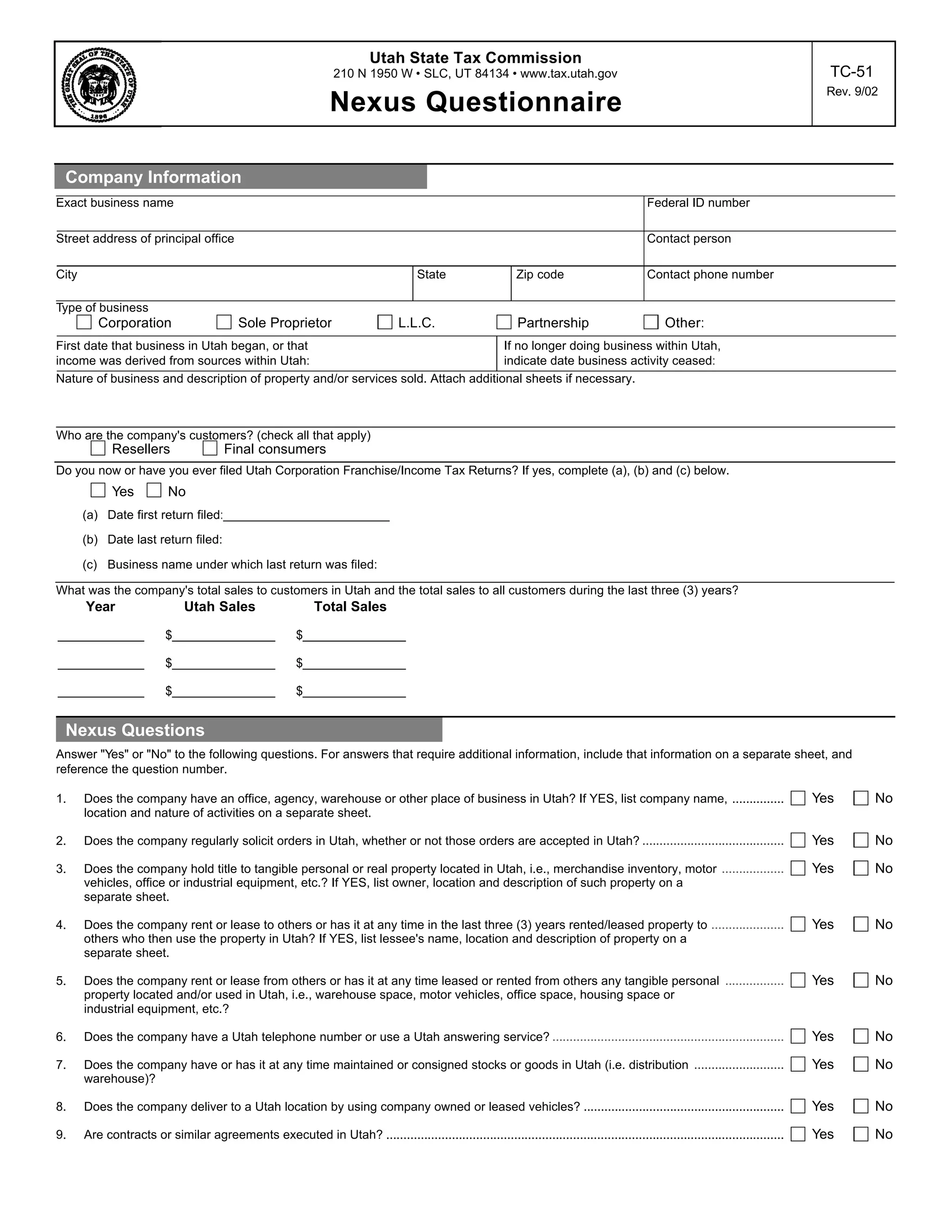 tax.utah.gov forms current tc tc-51 | PDF