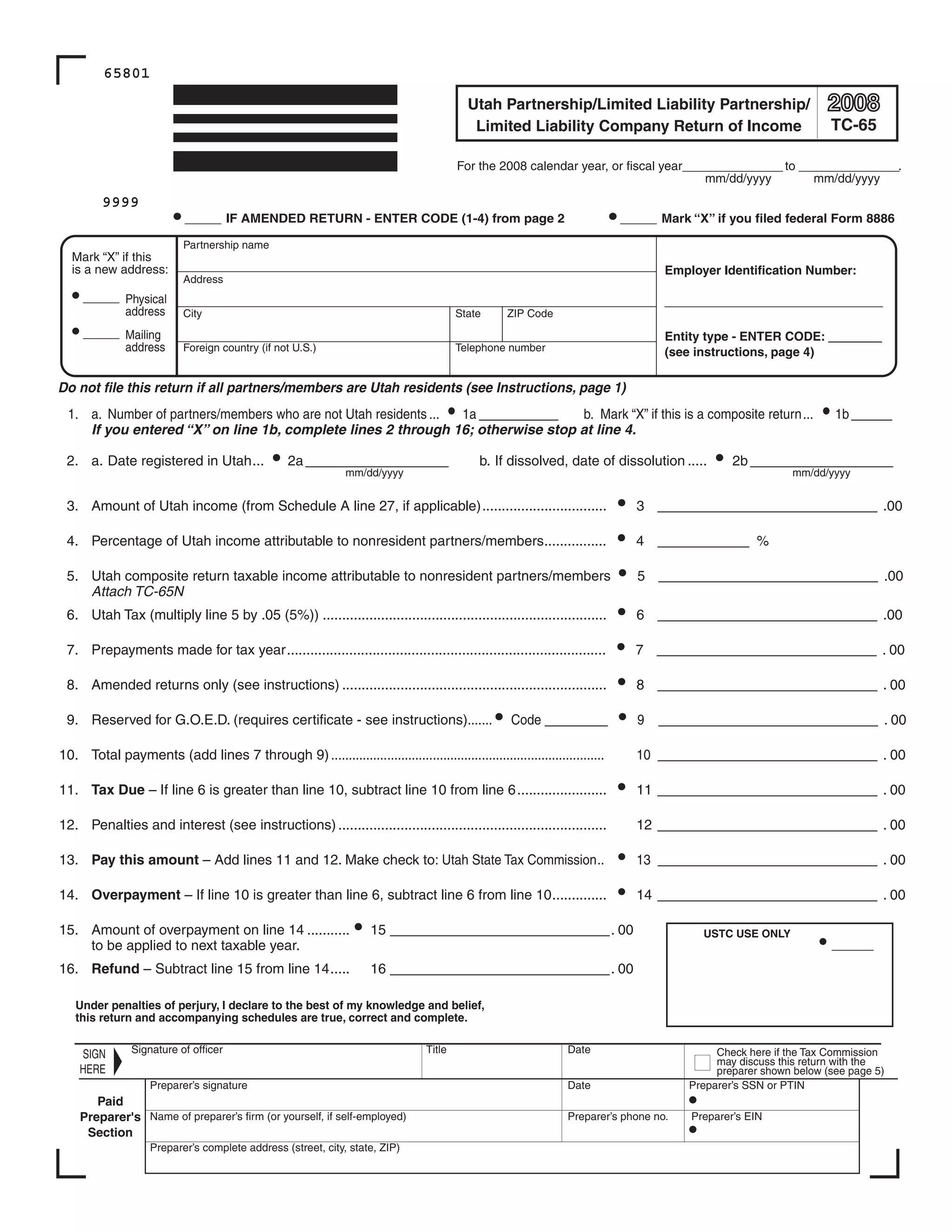tax.utah.gov forms current tc tc-65 | PDF