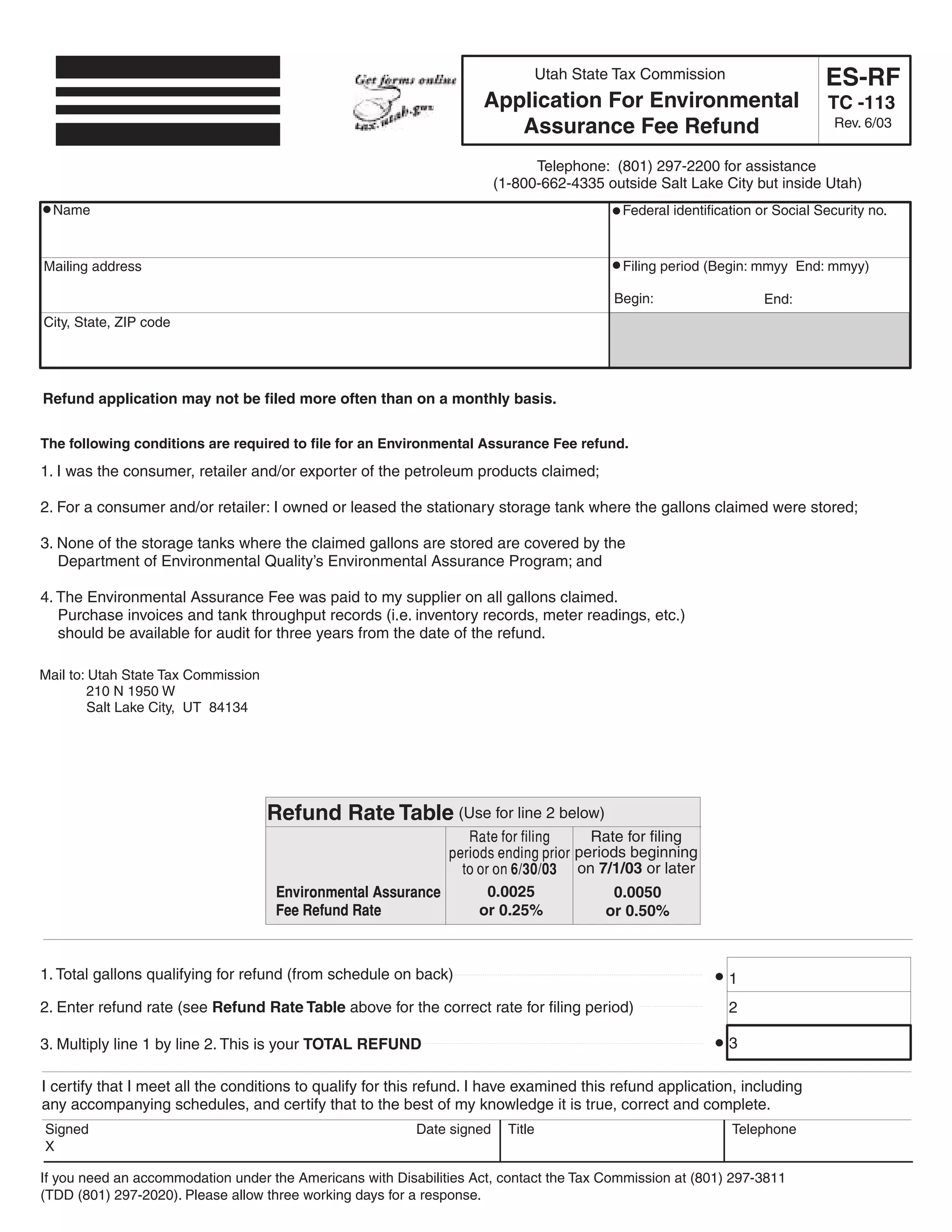 tax.utah.gov forms current tc tc-113 | PDF | Personal Taxes | Personal ...