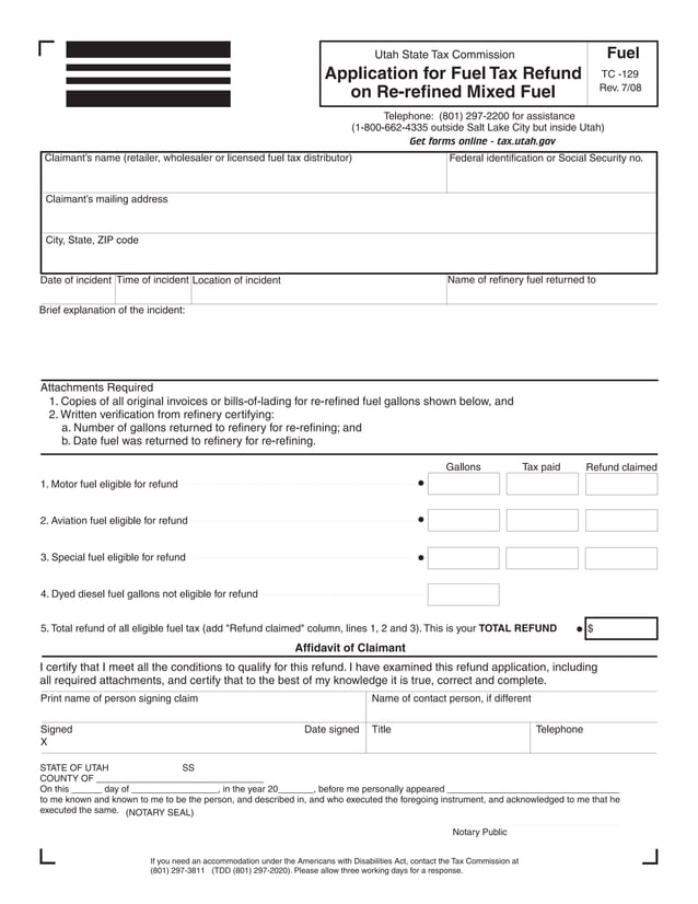 tax.utah.gov forms current tc tc-129 | PDF