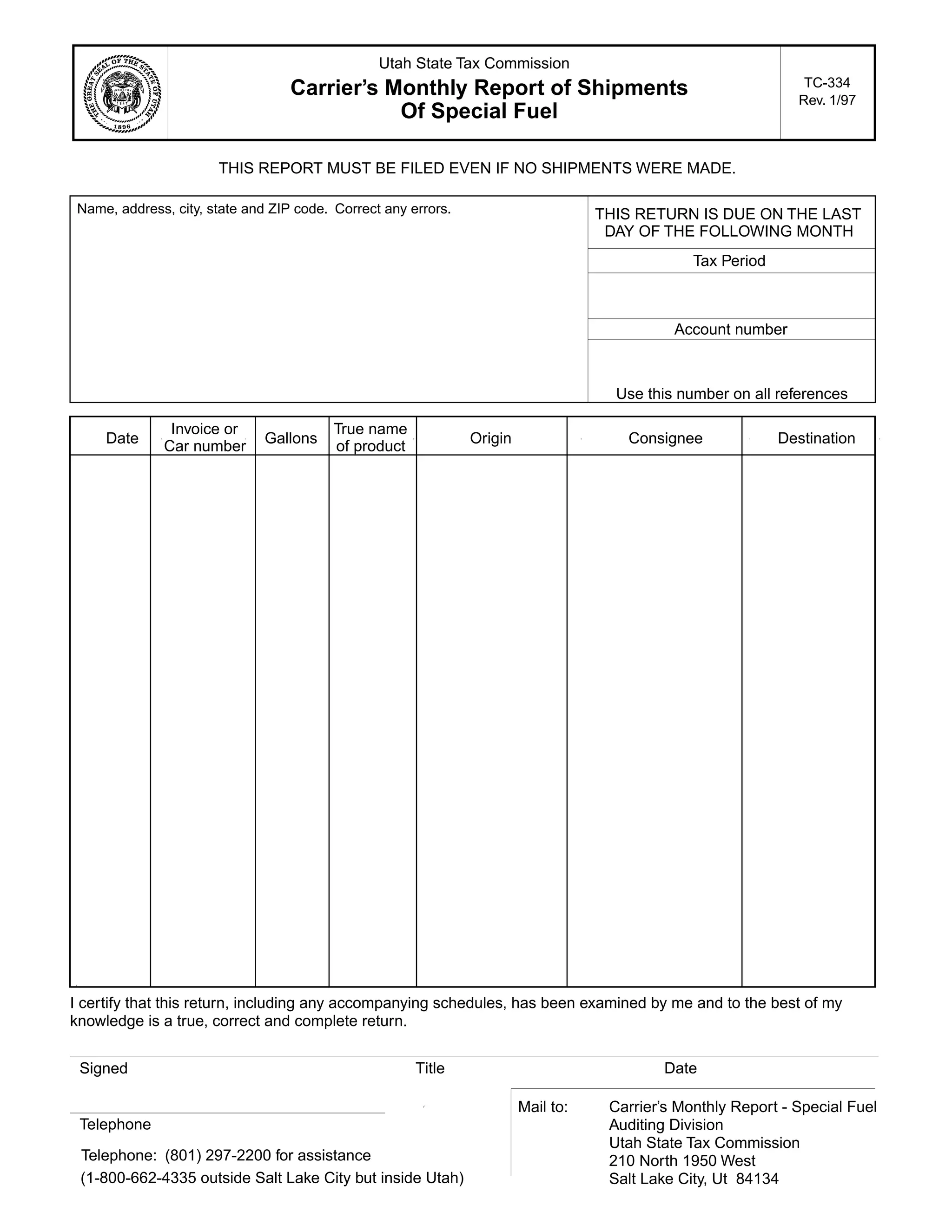 tax.utah.gov forms current tc tc-334 | PDF