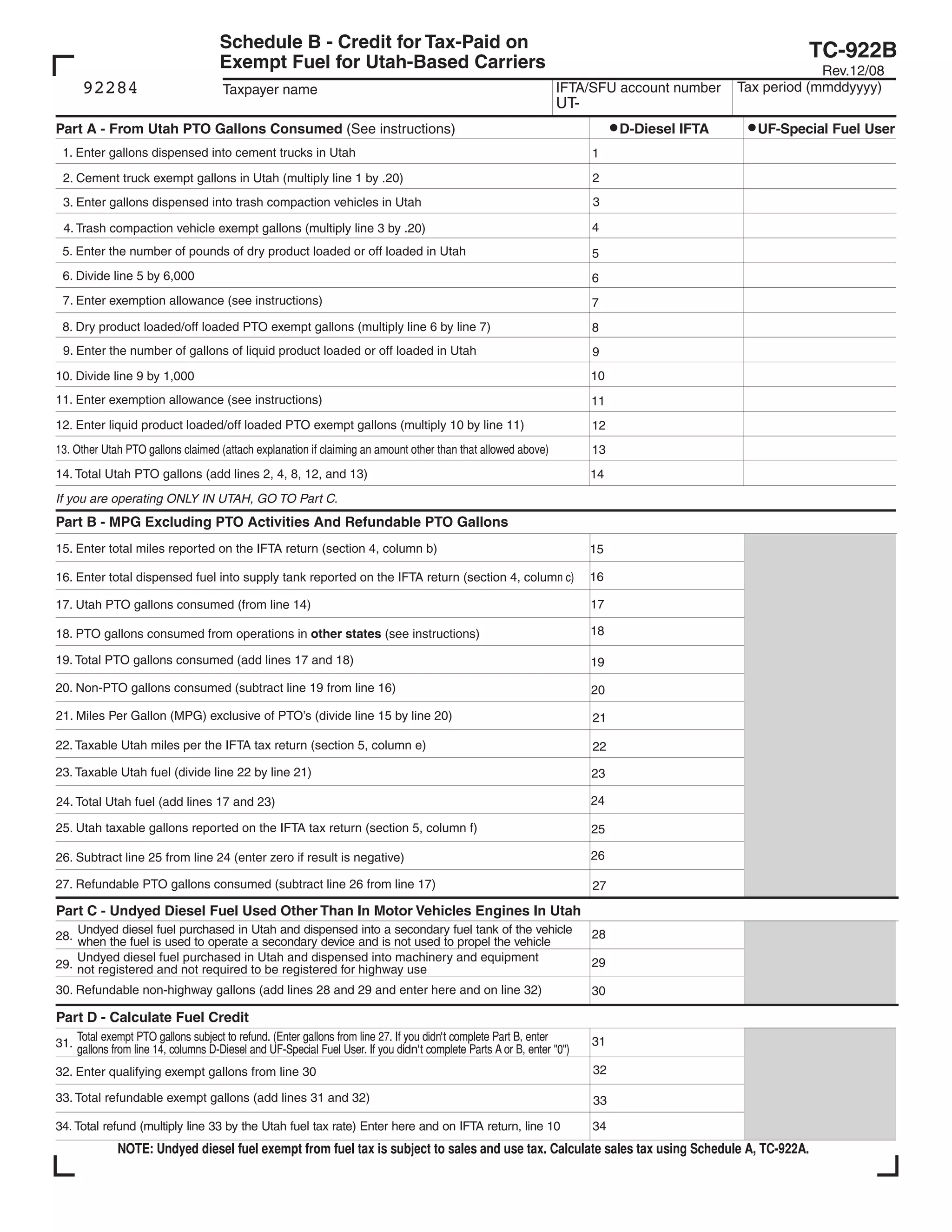 tax.utah.gov forms current tc tc-922b | PDF tax.utah.gov forms current tc tc-922b | PDF