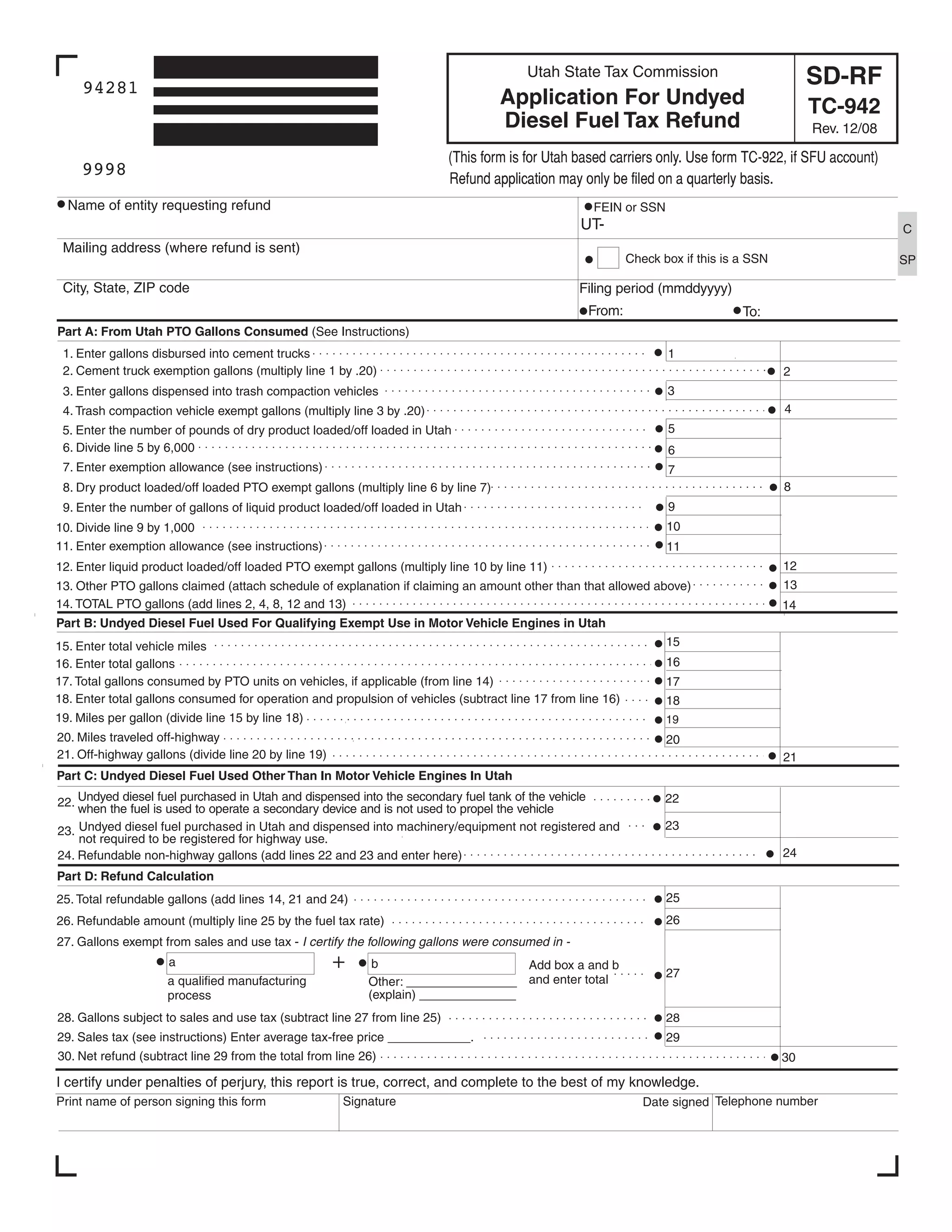tax.utah.gov forms current tc tc-942 | PDF