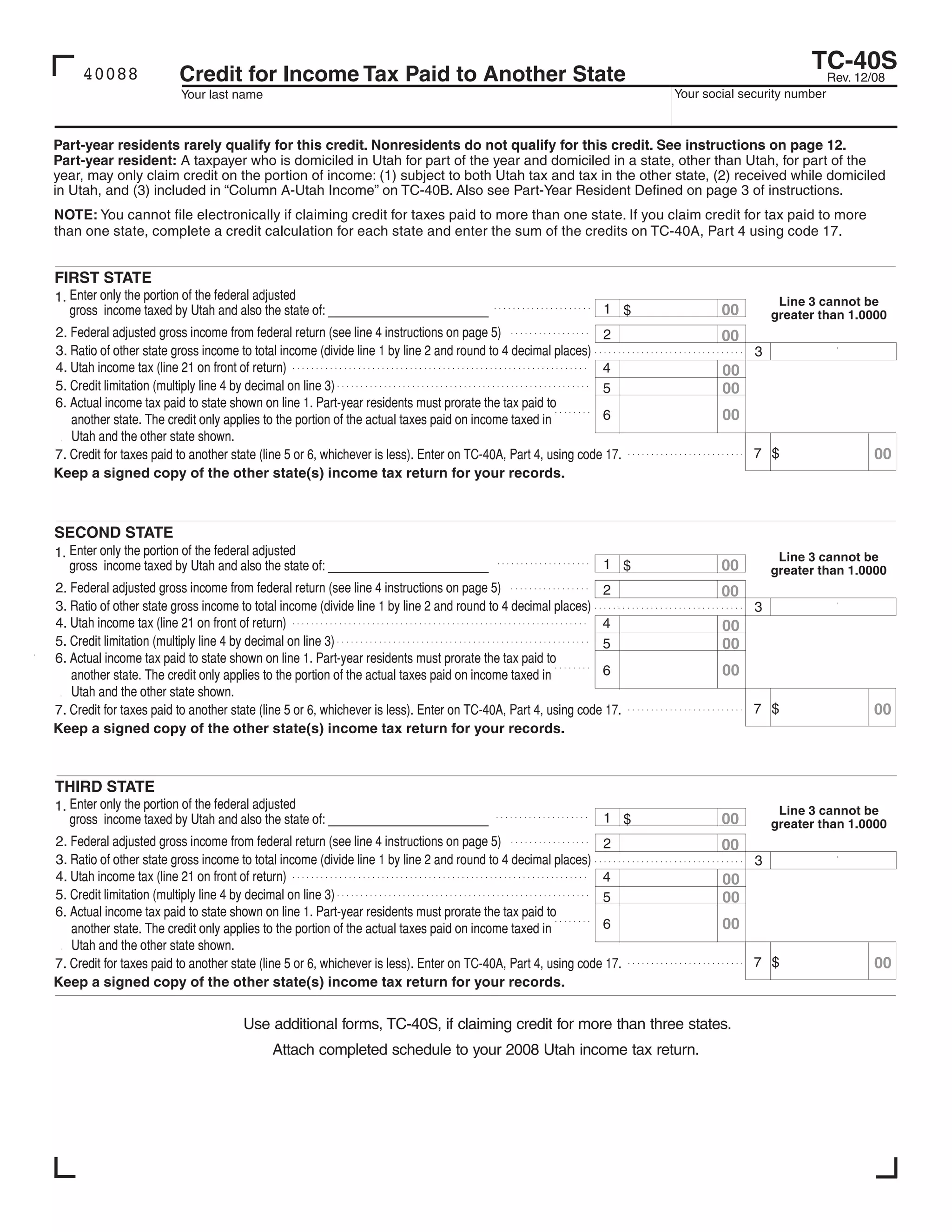 tax.utah.gov forms current tc tc-40s-plain | PDF