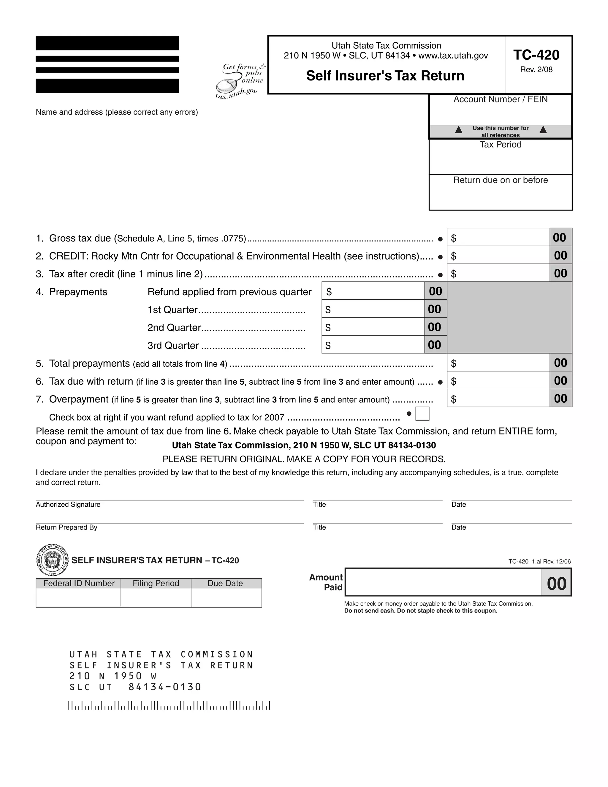 tax.utah.gov forms current tc tc-420 | PDF
