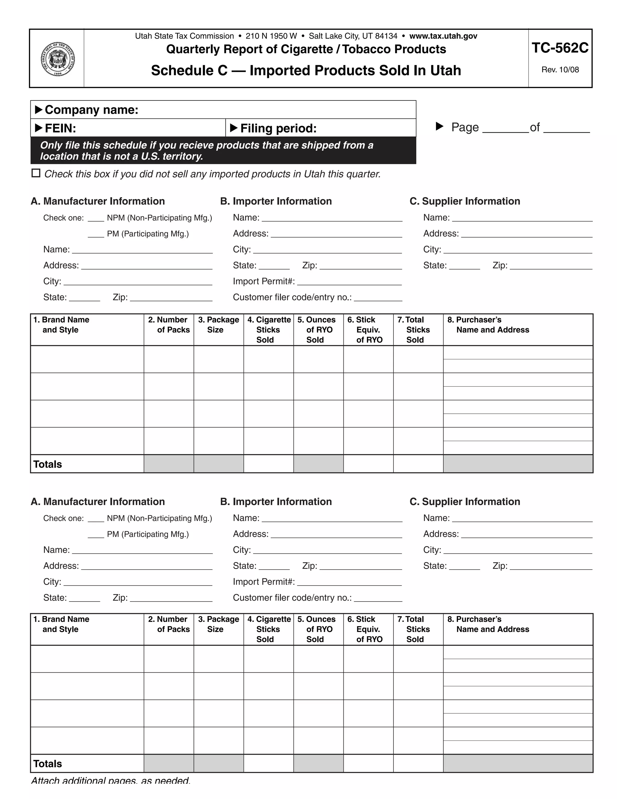 tax.utah.gov forms current tc tc-562 | PDF | Illegal Drugs, Tobacco ...