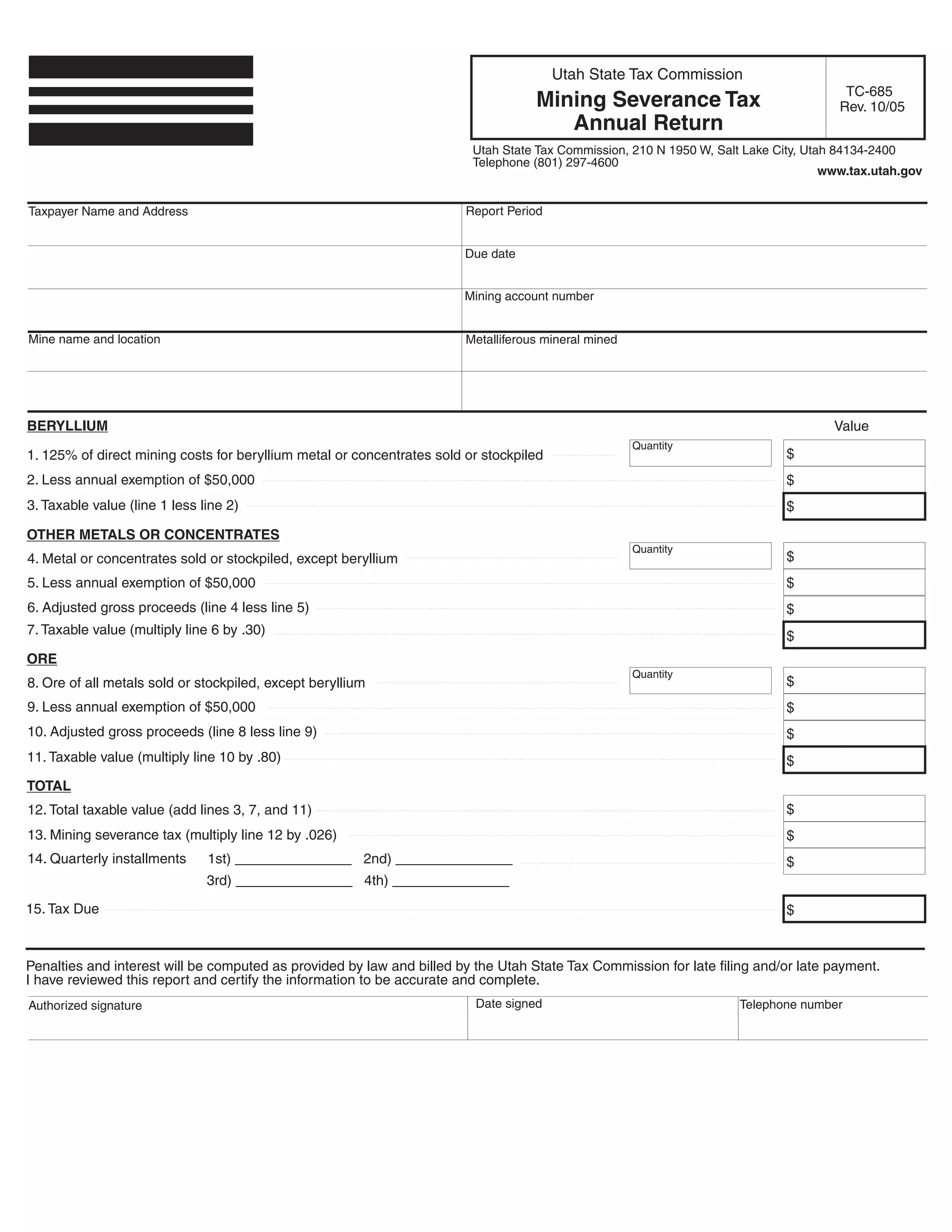 tax.utah.gov forms current tc tc-685 | PDF