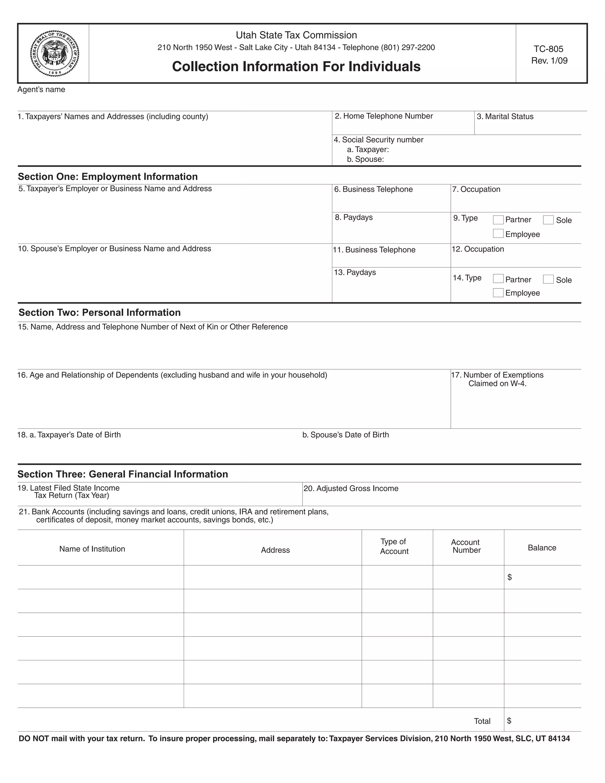 tax.utah.gov forms current tc tc-805 | PDF