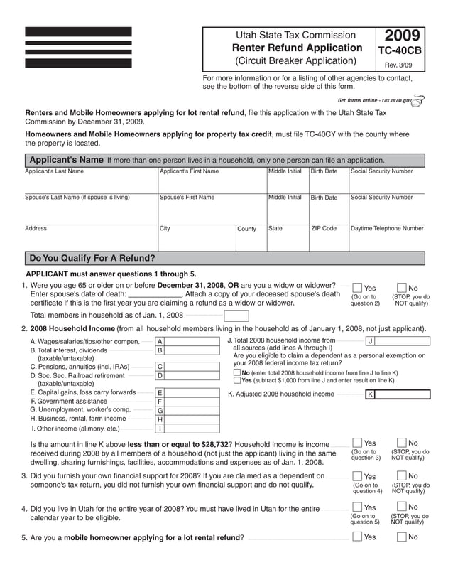 tax.utah.gov forms current tc tc-40cb | PDF | Government Support and ...