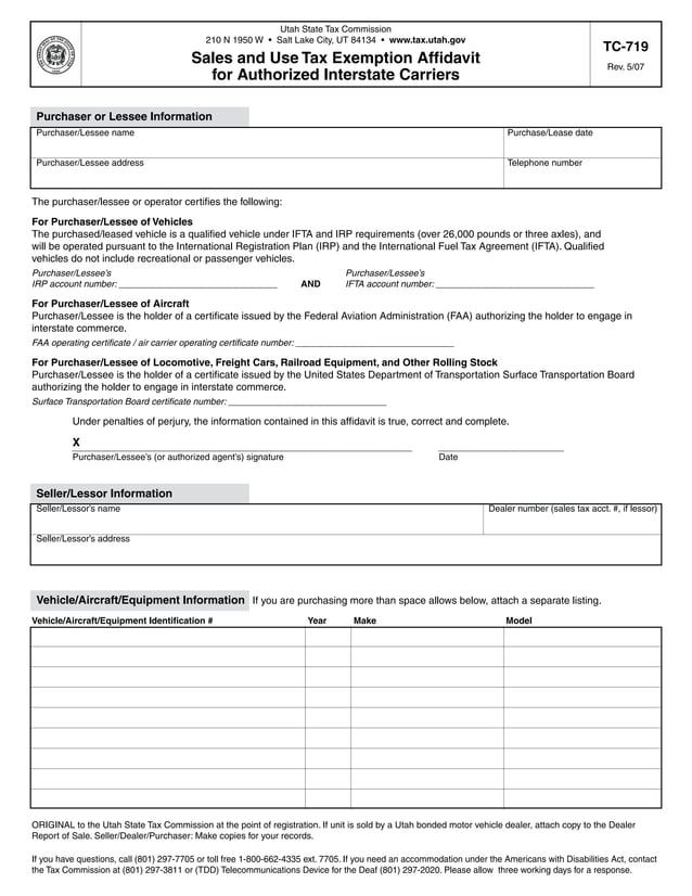 tax.utah.gov forms current tc tc-719 | PDF