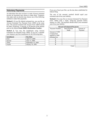 azdor.gov Forms .. ADOR Forms 140esi | PDF | Personal Taxes | Personal ...