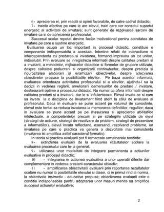 Evaluarea procesului didactic | DOC