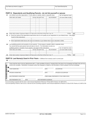 azdor.gov Forms 140A | PDF