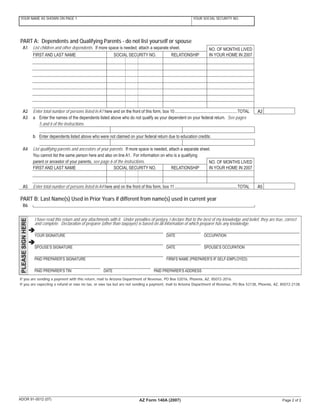 azdor.gov Forms 140A | PDF
