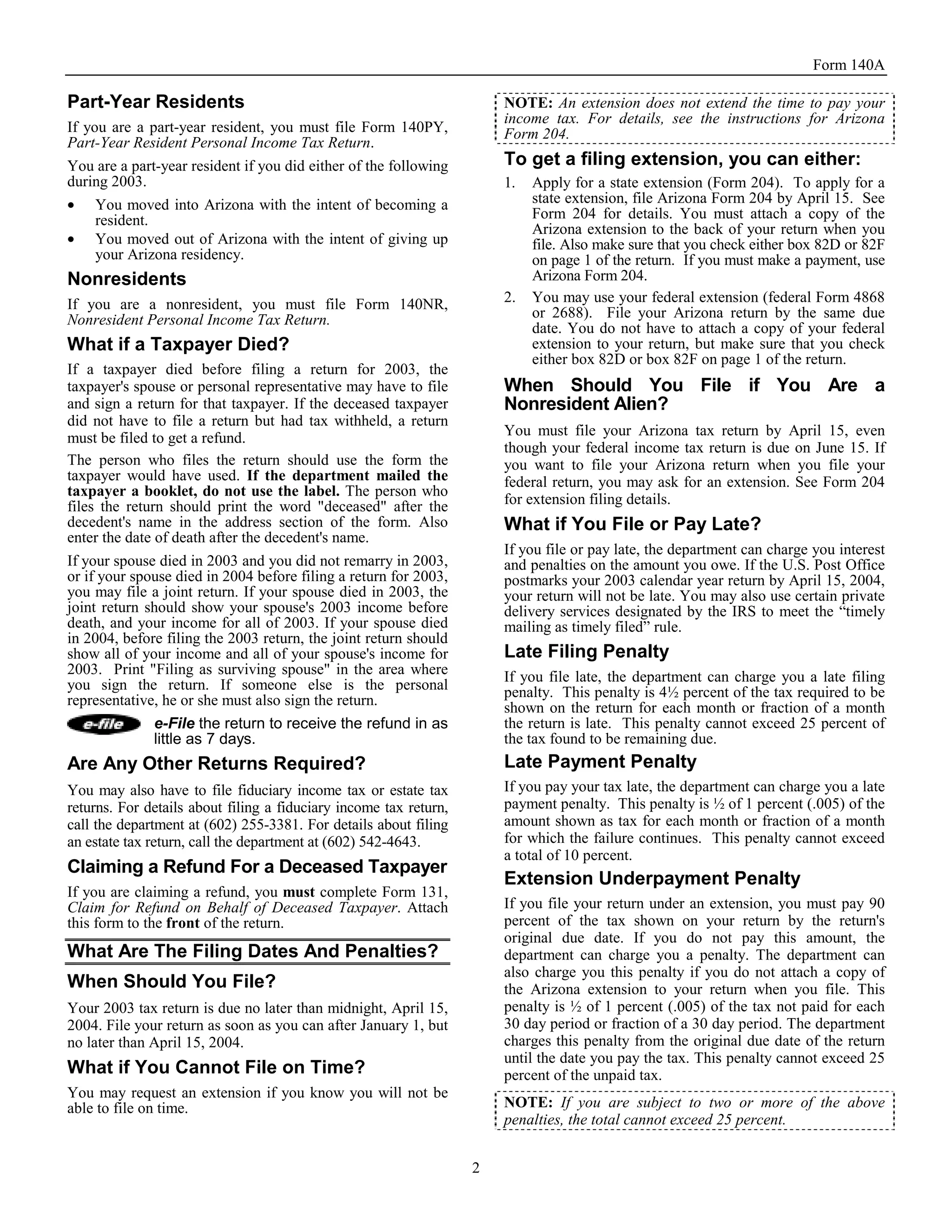 azdor.gov Forms 140Ai | PDF