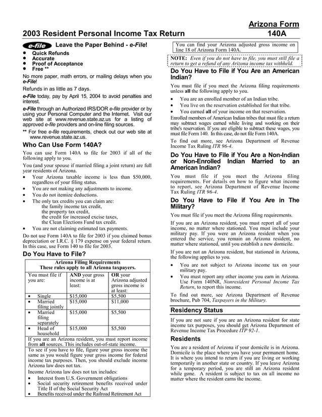 azdor.gov Forms 140Ai | PDF | Personal Taxes | Personal Finance