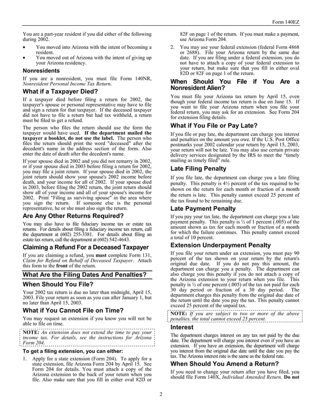 azdor.gov Forms 140EZi | PDF | Personal Taxes | Personal Finance