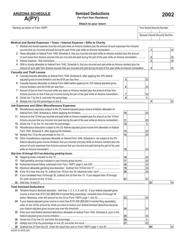 azdor.gov Forms 140_Sched_APYf | PDF