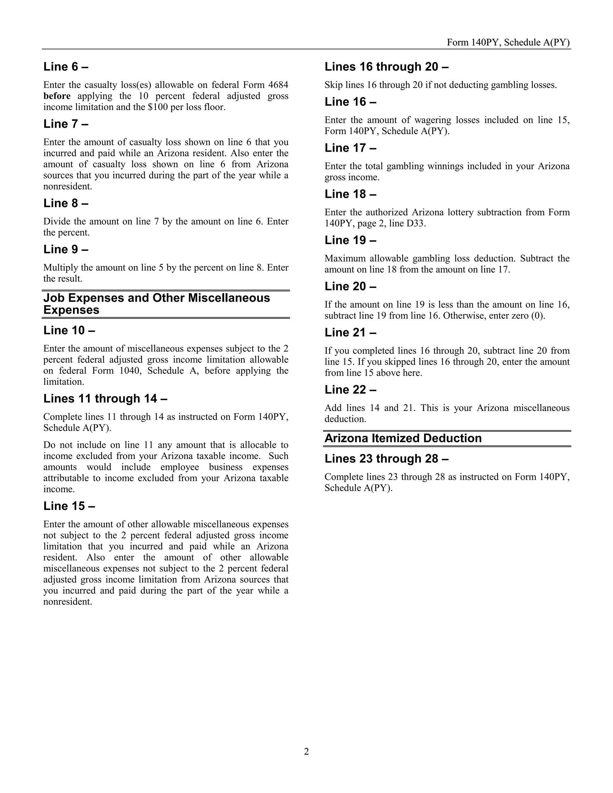 azdor.gov Forms 140pyai | PDF | Personal Taxes | Personal Finance