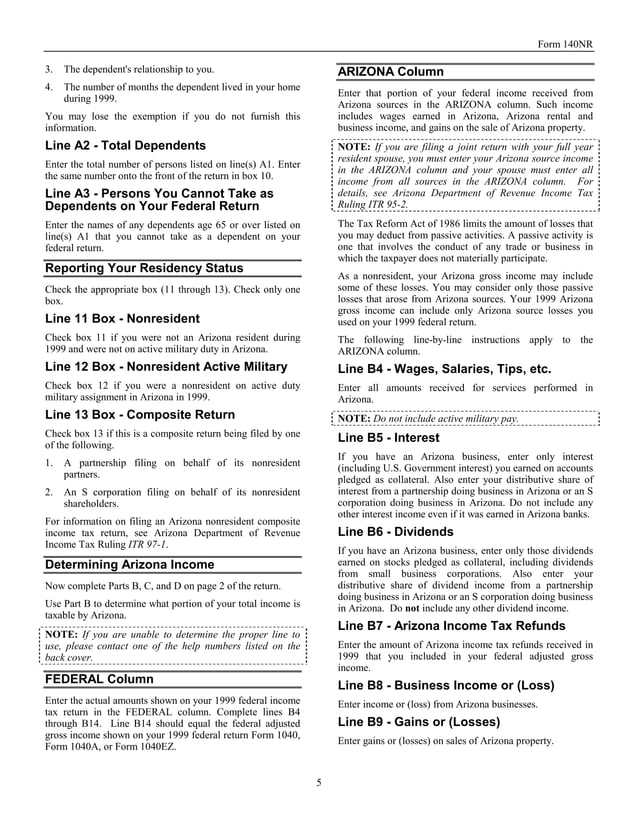 azdor.gov Forms 140nri | PDF | Personal Taxes | Personal Finance